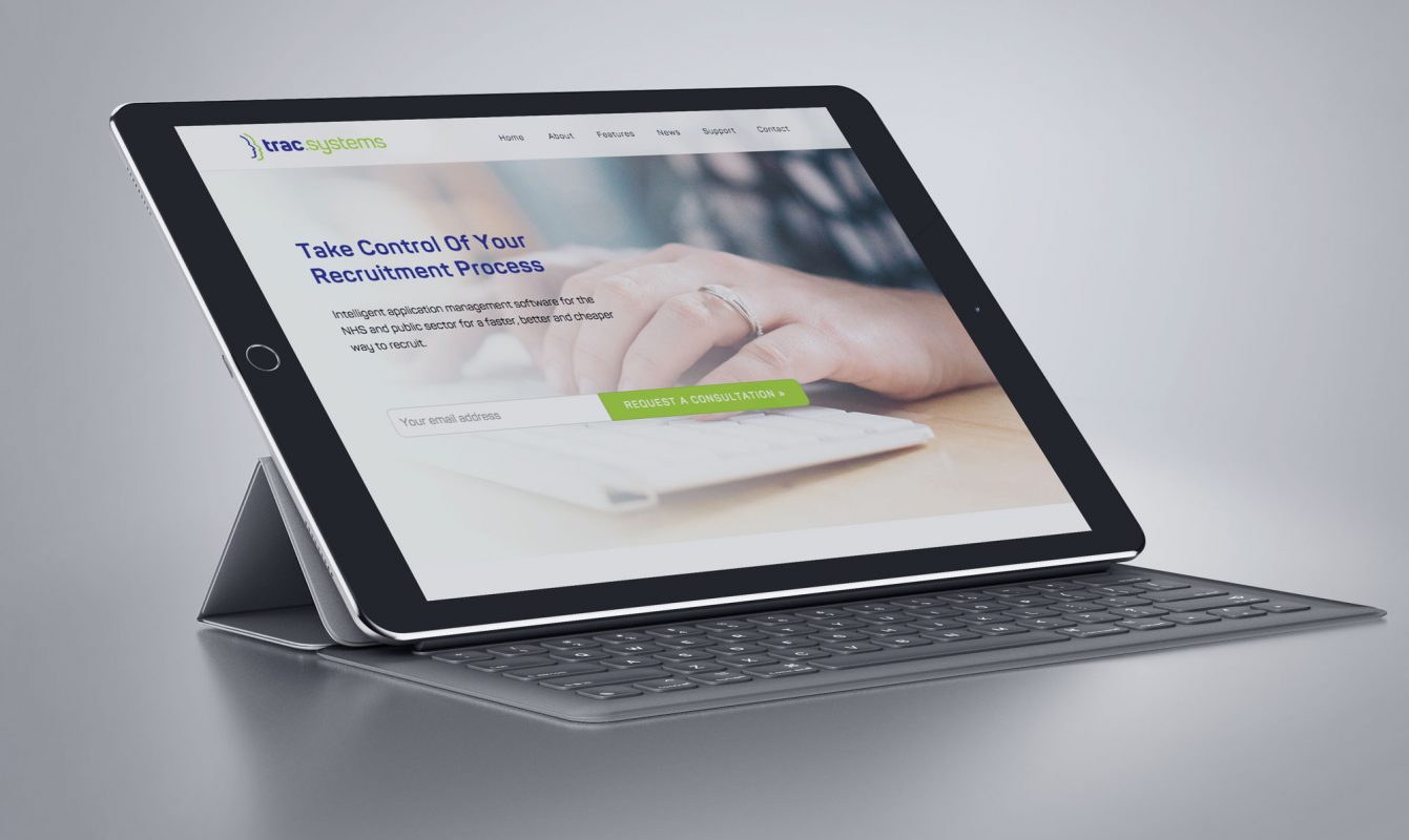 Trac Systems rebrand and website UI design, UK